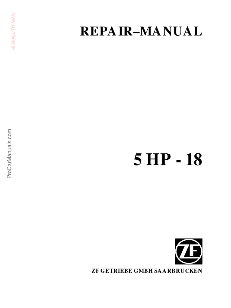 5HP-18 Transmission Repair Guide | PDF | Manual Transmission ...