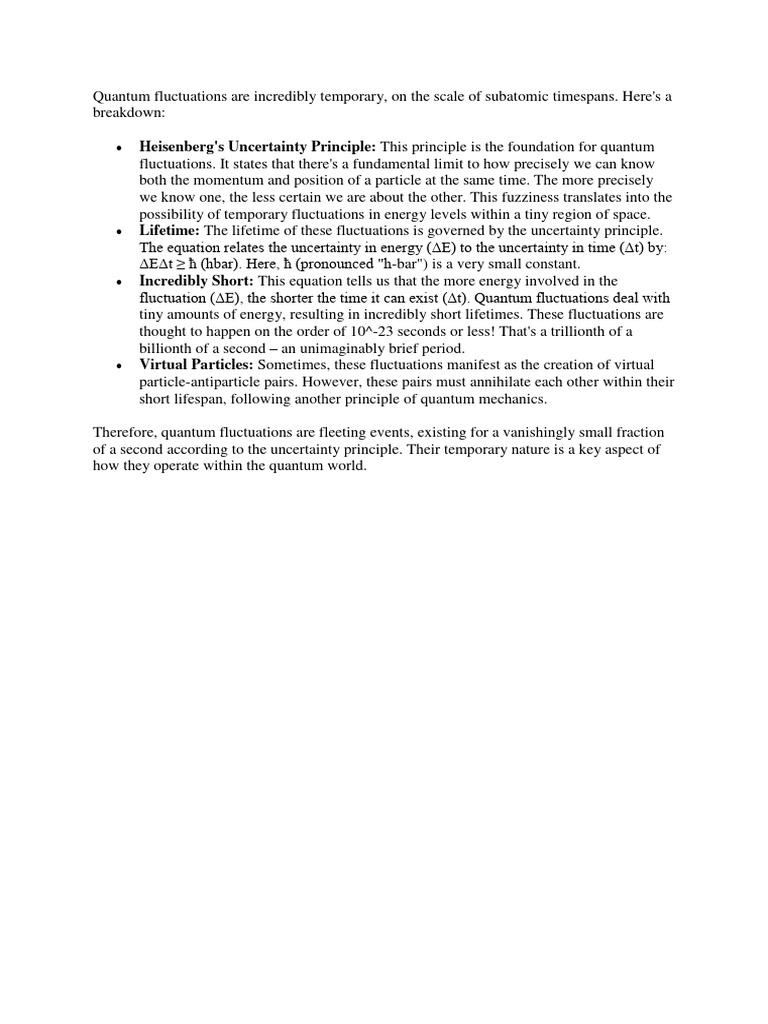 Quantum Fluctuations | PDF | Science & Mathematics