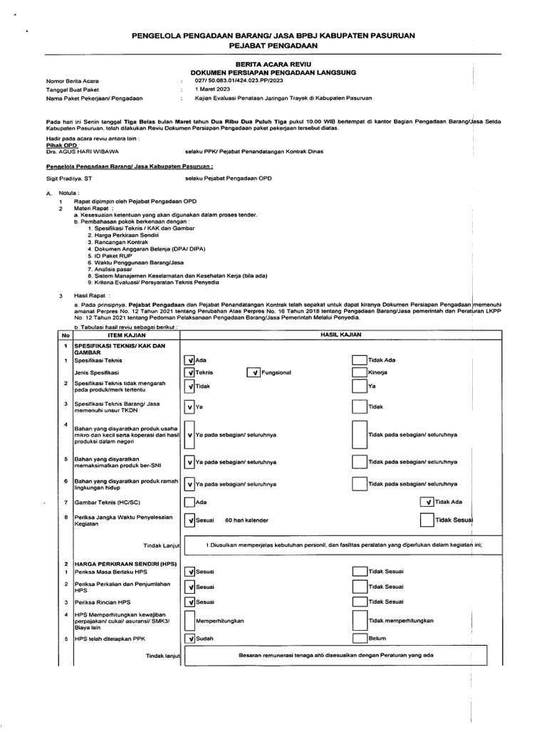 RPP1 Kajian Evaluasi Penataan Jaringan Trayek Di Kabupaten Pasuruan | PDF
