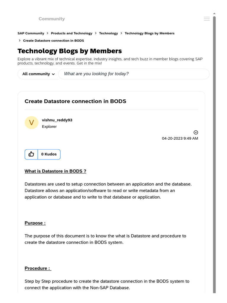 Create Datastore Connection in BODS | PDF | Databases | Artificial Intelligence