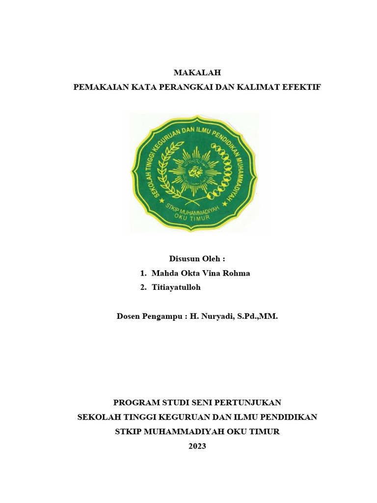 Pemakaian Kata Perangkai Efektif | PDF | Seni & Disiplin Bahasa ...