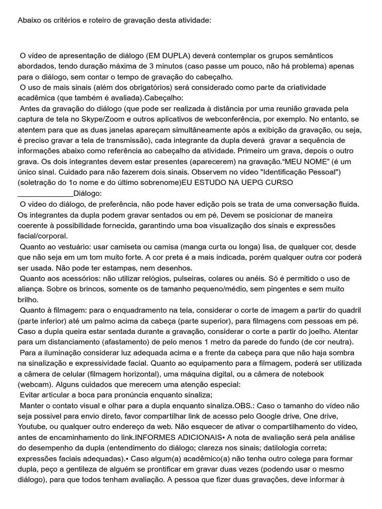 Roteiro Atividade 6 .Docx 20240428 194810 0000 | PDF | Câmera | Vídeo