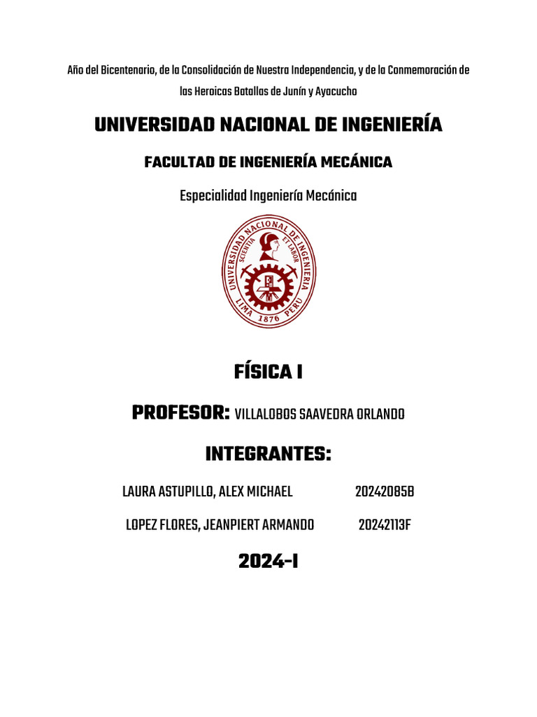 Labfis1 Secc-E Inf4 Lopez | PDF | Fuerza | Aceleración