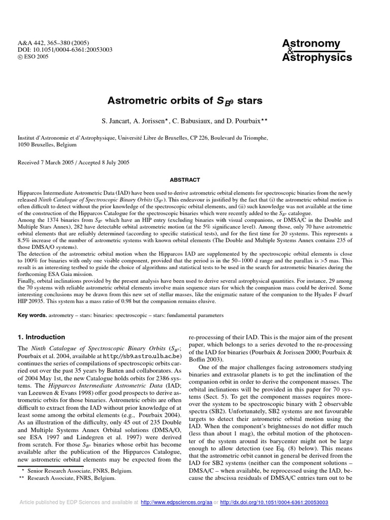 Astrometric Orbit.... Stars | PDF | Astrometry | Stars