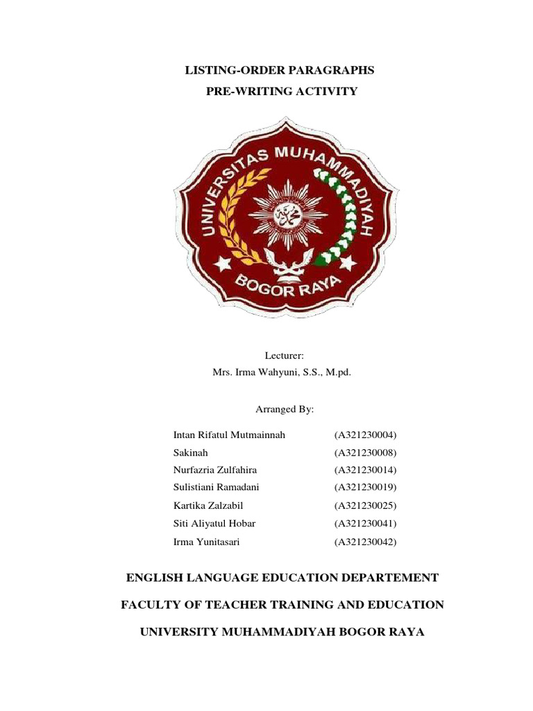 Basic Writing Listing Order-1 | PDF | Paragraph | Human Communication
