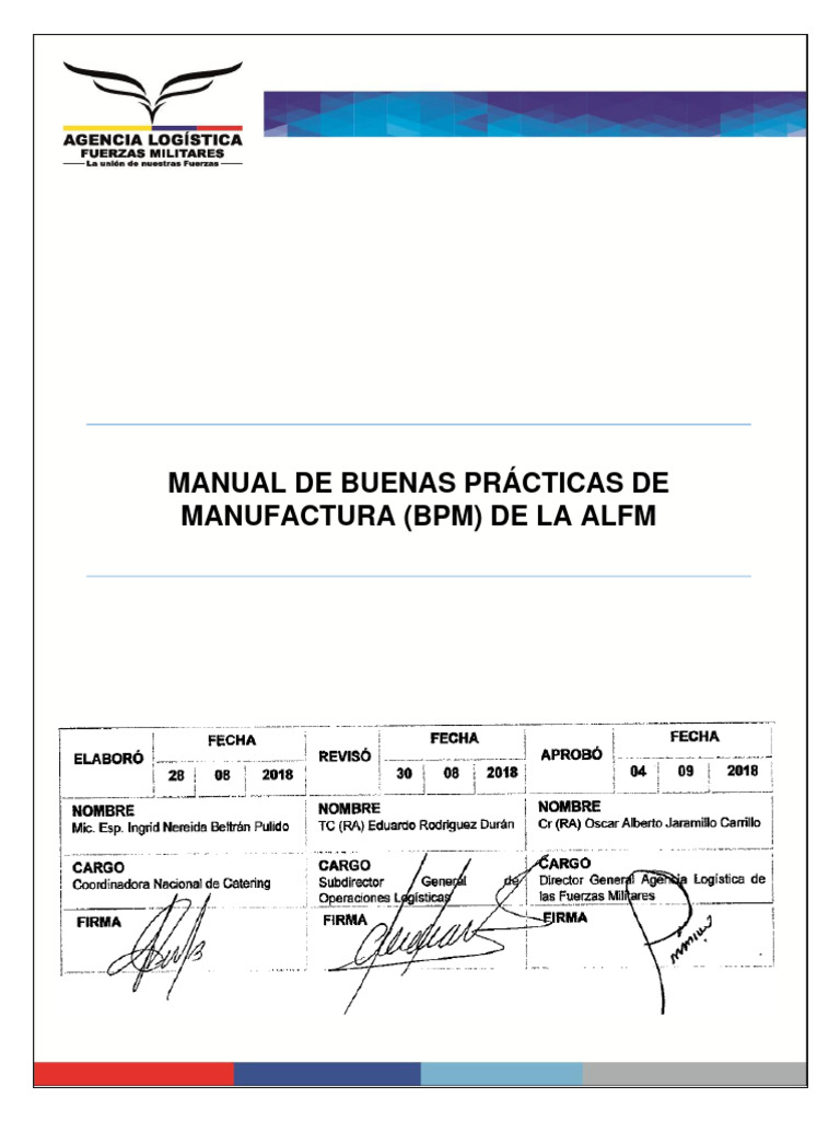 Manual de Buenas Pr¿Cticas de Manufactura (BPM) de La ALFM (1) | PDF | Alimentos | Seguridad ...