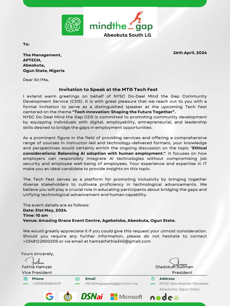 Aptech Facilator's Letter | PDF | Cognition