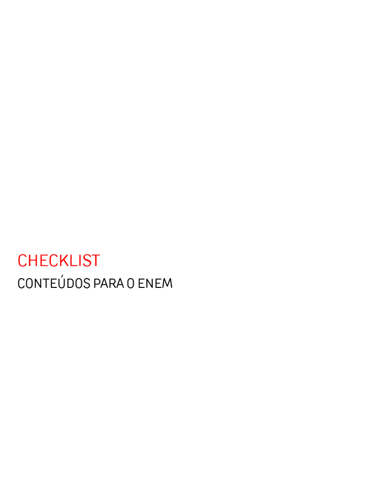Checklist Completo para Estudo do ENEM | PDF | Brasil | Geometria