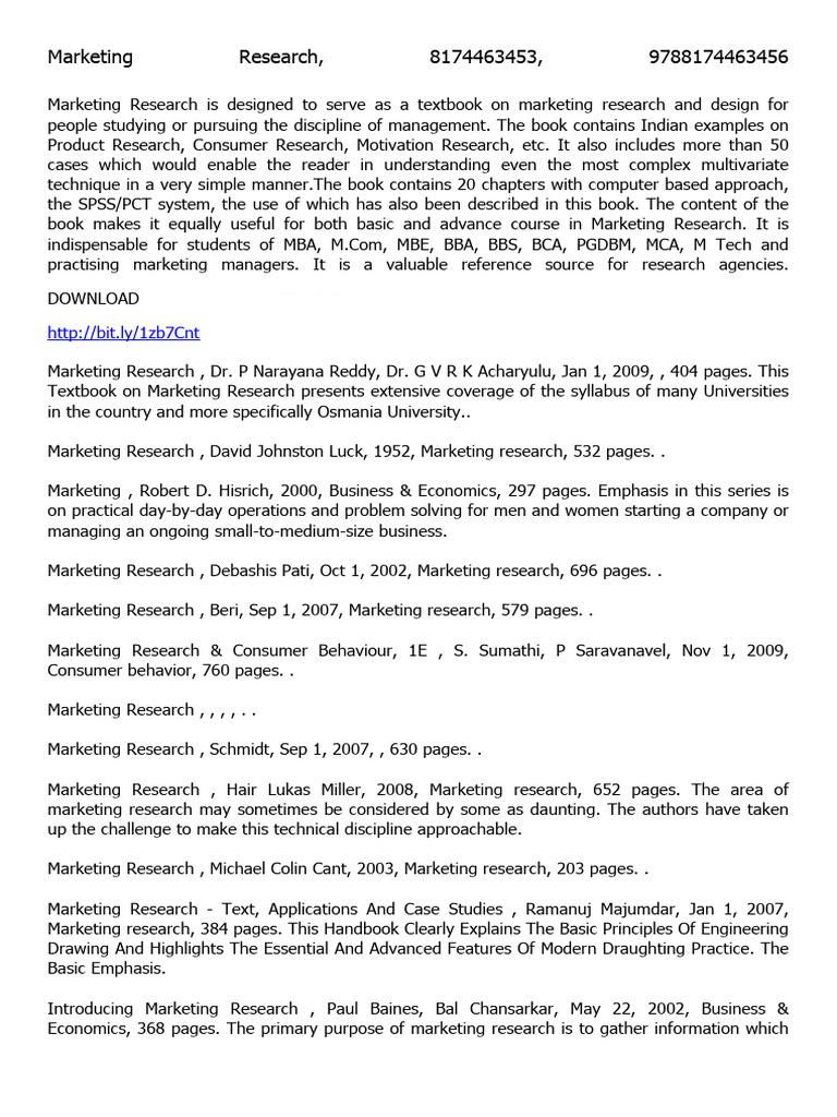 Marketing Research | PDF | Marketing Research | Marketing