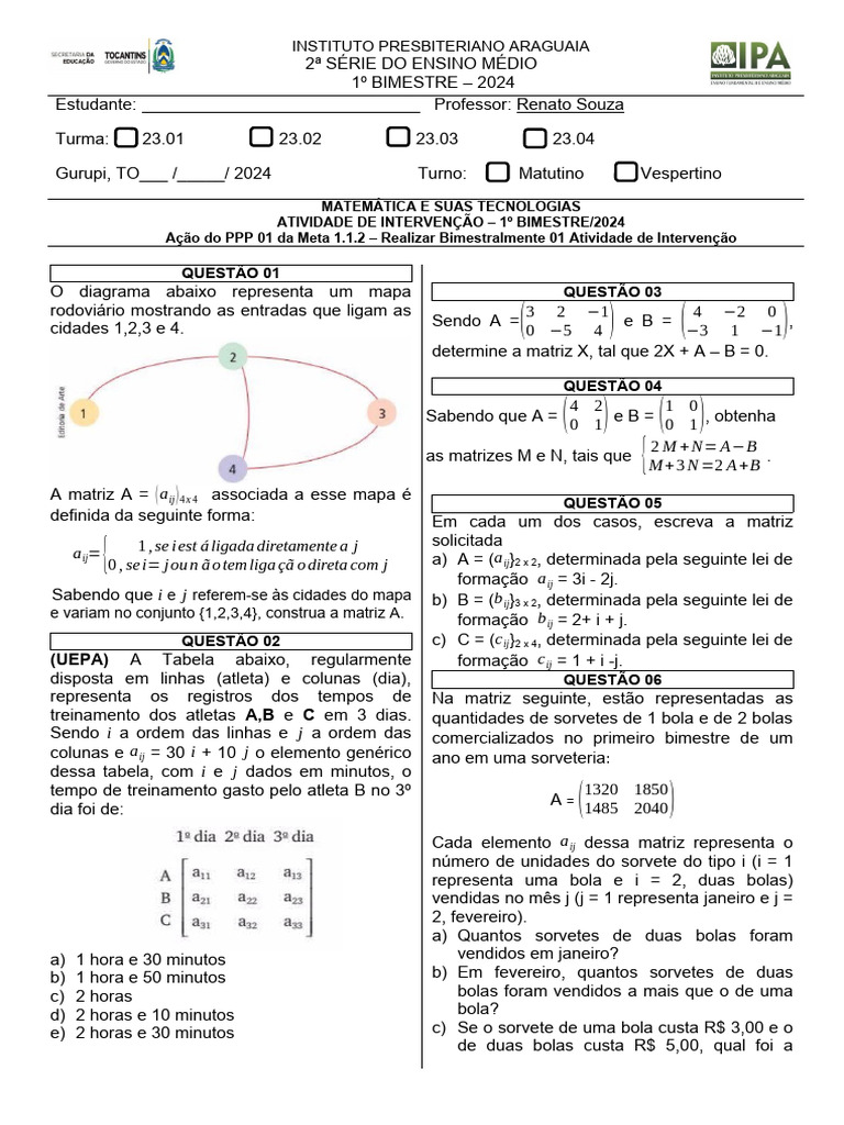 Avaliação De Matemática 2º Anos Intervenção Download Grátis Pdf