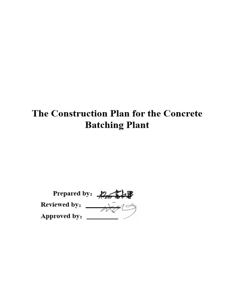 The Construction Plan For The Concrete Batching Plant - JPL - SN | PDF ...