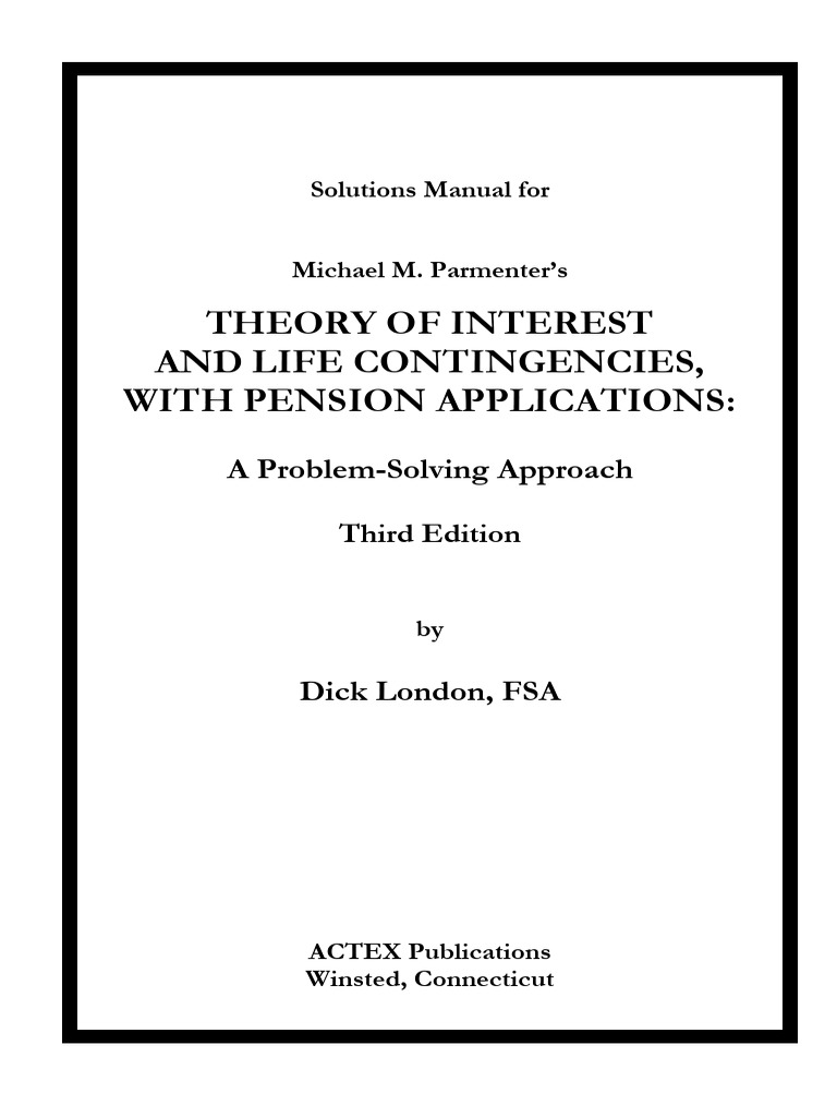 Actuarial Science Solution | PDF | Present Value | Mathematics