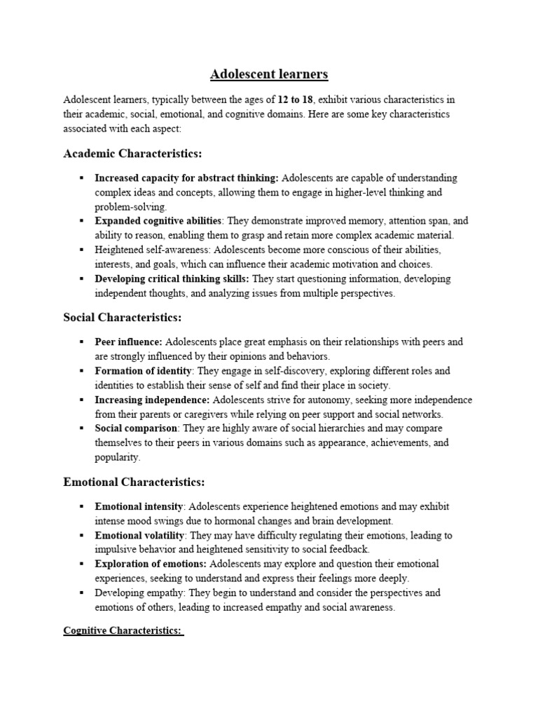 Class 10 | PDF | Adolescence | Learning