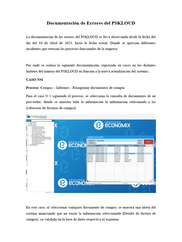 Documentacion de Errores PSKloud | PDF | Informática