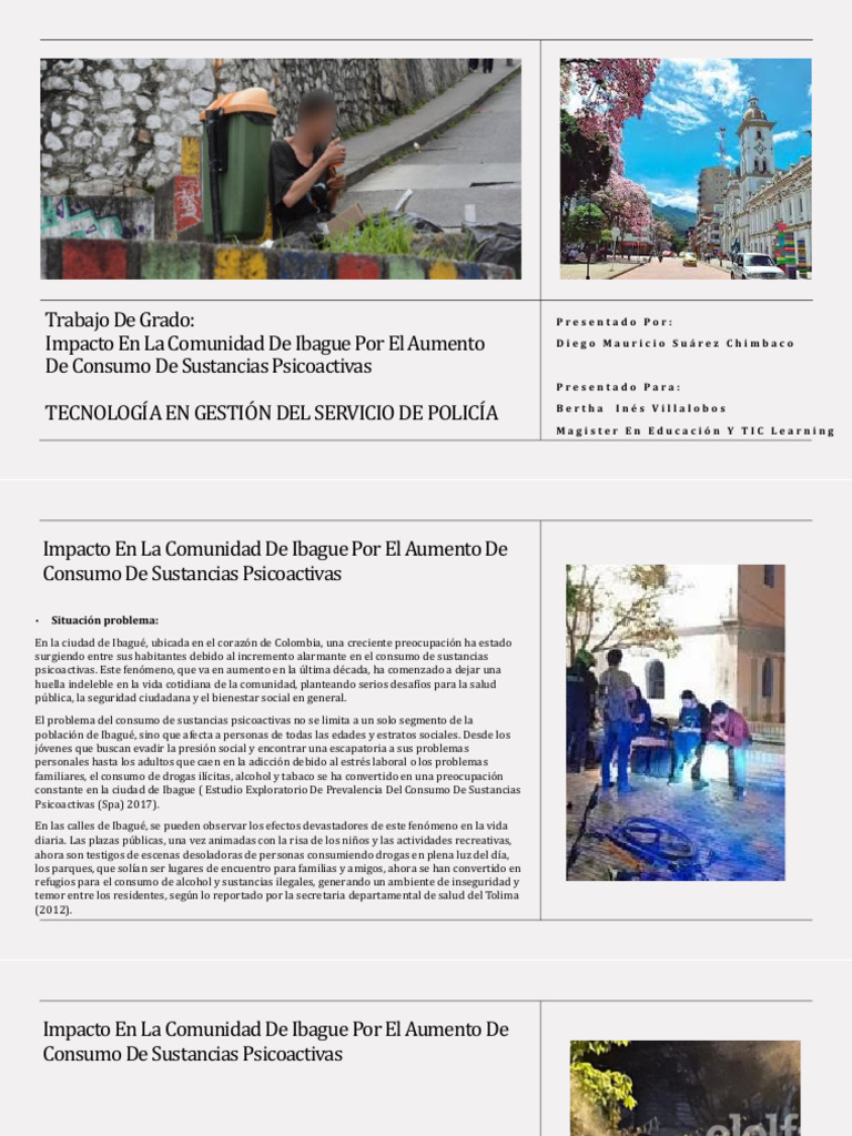 Consumo de Drogas en Ibagué: Impacto Social | PDF | Drogas