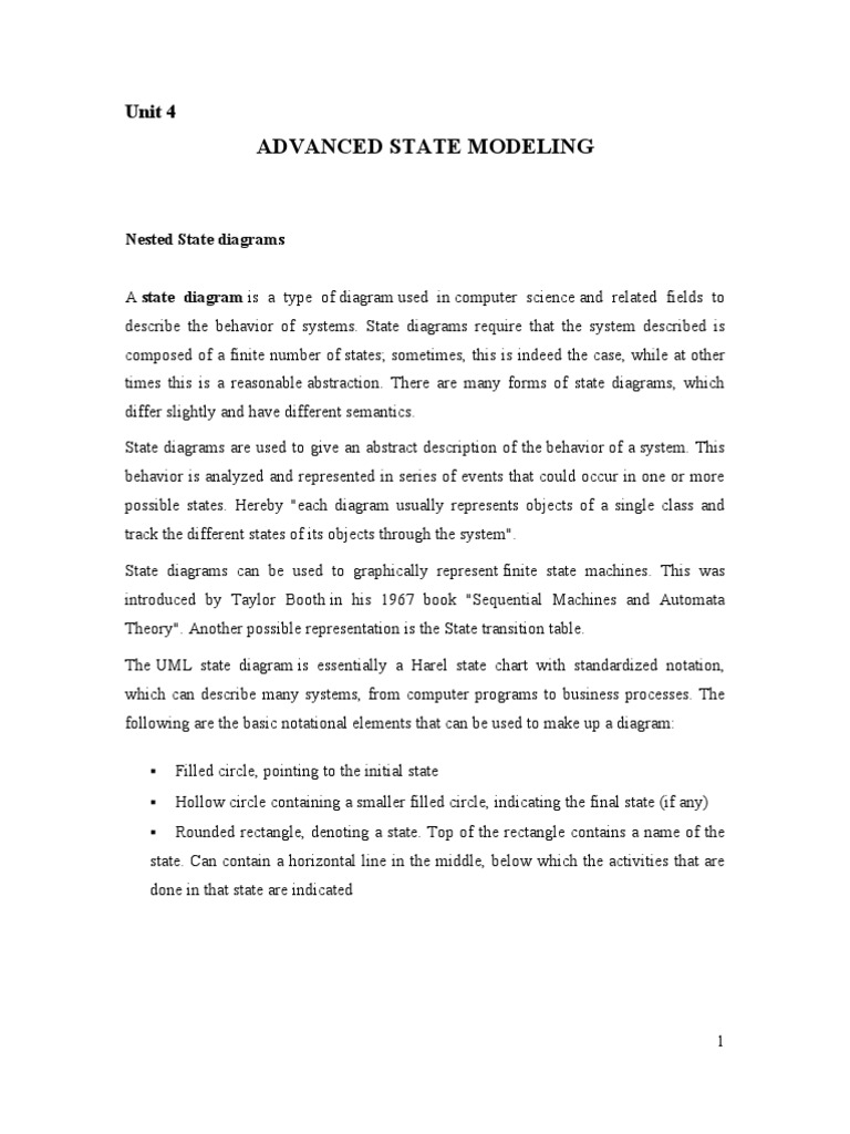 Advanced State Modeling: Unit 4 | PDF | Use Case | Inheritance (Object Oriented Programming)