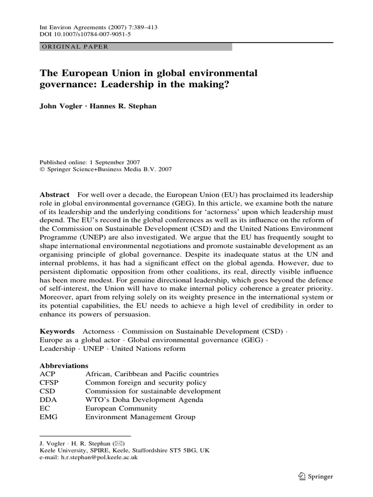s10784-007-9051-5 | PDF | European Union | Sustainability