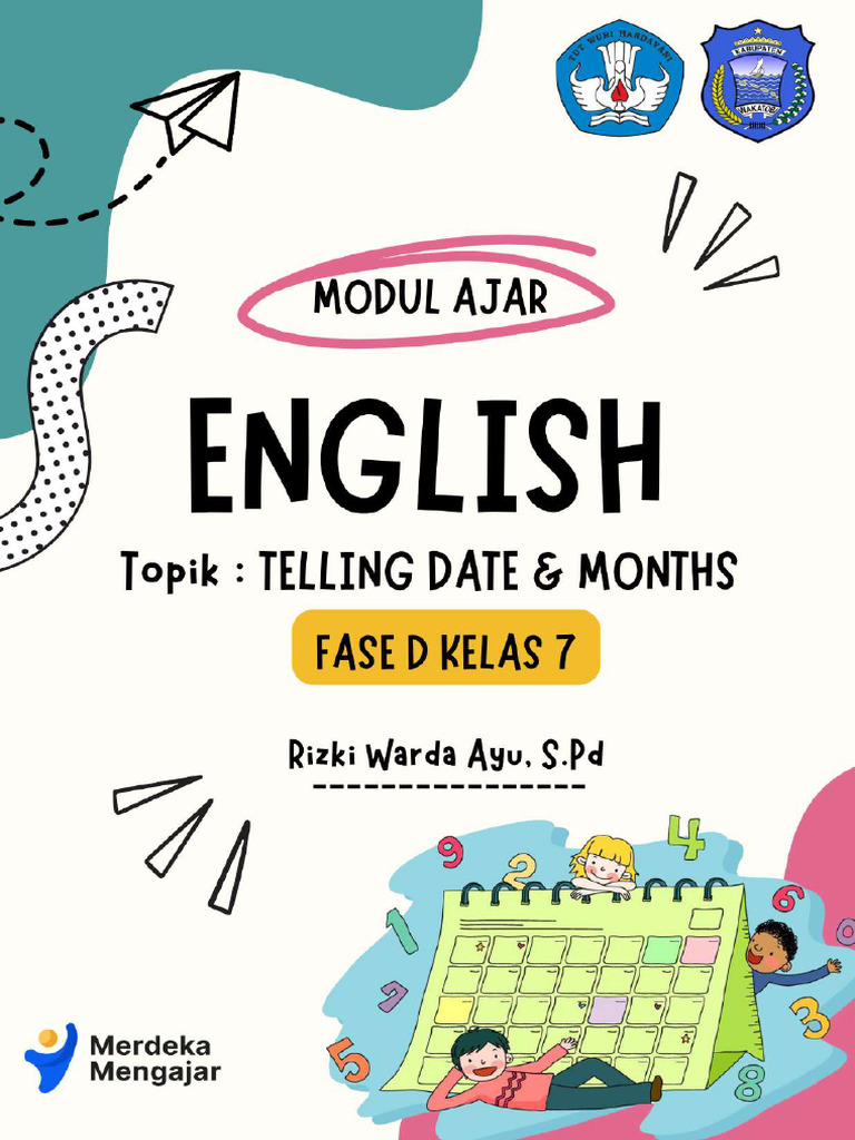 Cover Modul Ajar Telling date and months | PDF