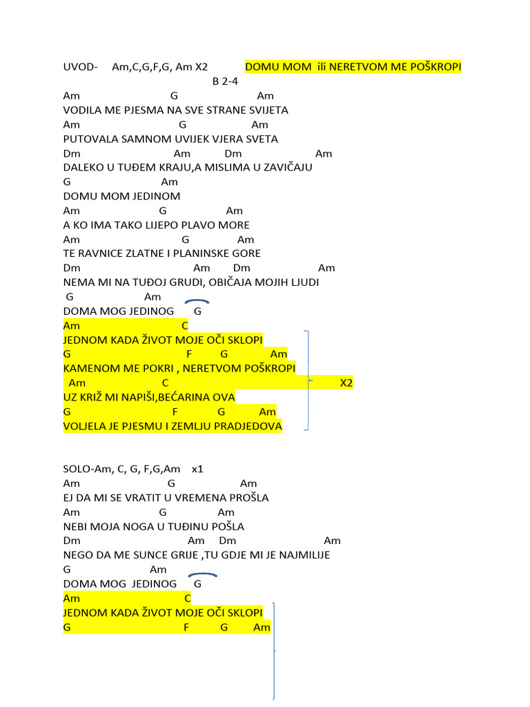 Domu Mom Ili Neretvom Me Poškropi | PDF