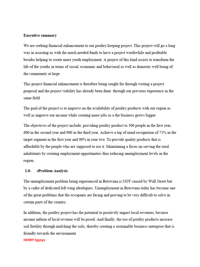 Poultry Farming Project Proposal | PDF | Expense | Board Of Directors