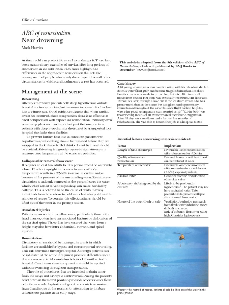 ABC Near Drowning | PDF | Hypothermia | Cardiopulmonary Resuscitation