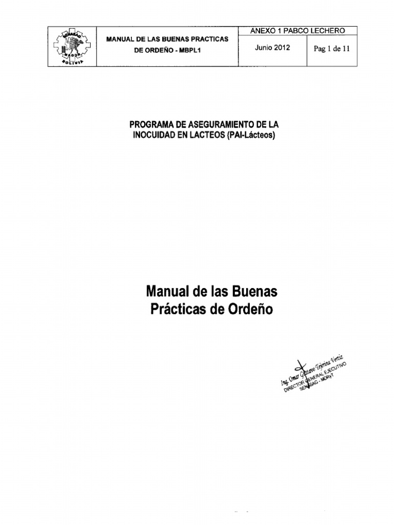Manual de Bpa Lechero | PDF