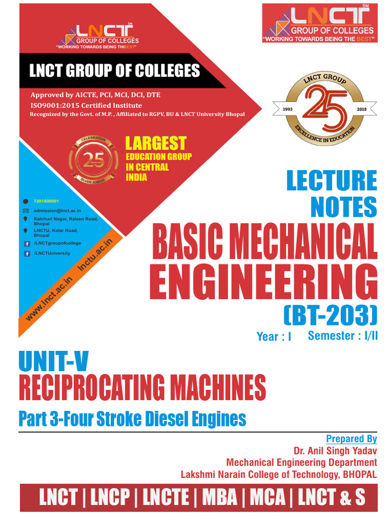 BT 203 - BME First Year Unit V Part 3 | PDF | Internal Combustion Engine | Diesel Engine