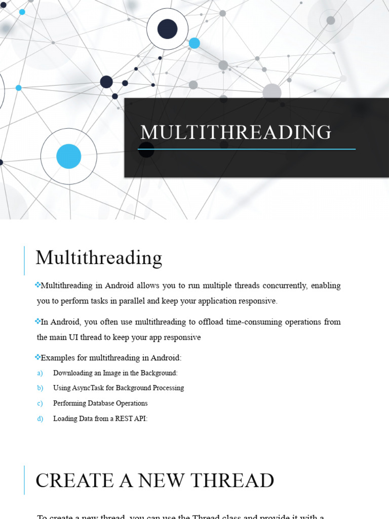 Multithreading | PDF | Thread (Computing) | Android (Operating System)