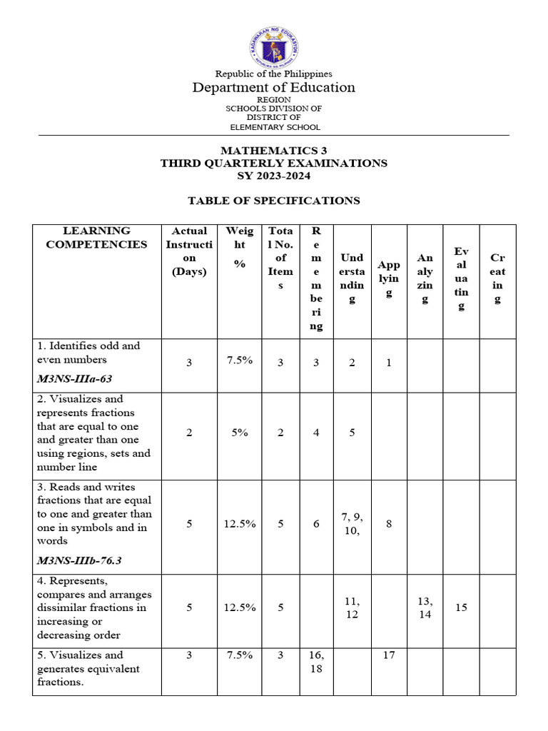 G3 Math PT Q3 | PDF