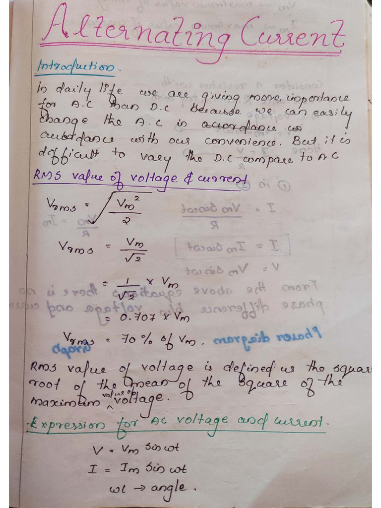 Alternating Current Class 12 | PDF Alternating Current Class 12 | PDF