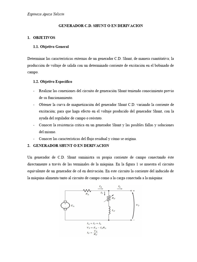 Generador Shunt | Descargar gratis PDF | Generador eléctrico ...