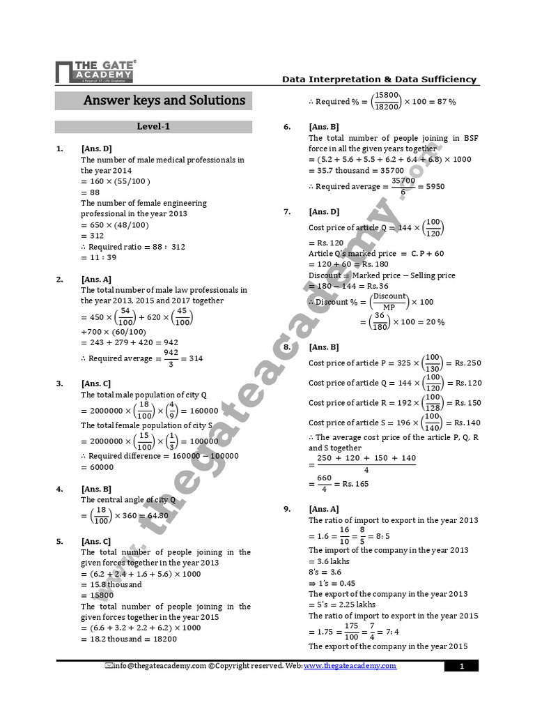 Data Interpretation & Data Sufficiency - Ans | PDF | Speed | Economies