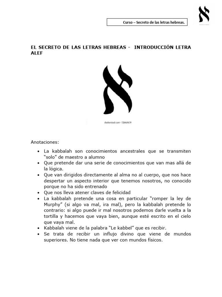 El Secreto de Las Letras Hebreas | PDF | Kábala | Lenguaje hebreo