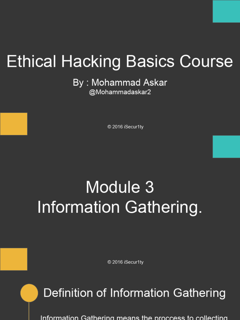 Ethical Hacking Basics Course Module3 | PDF | Transmission Control ...