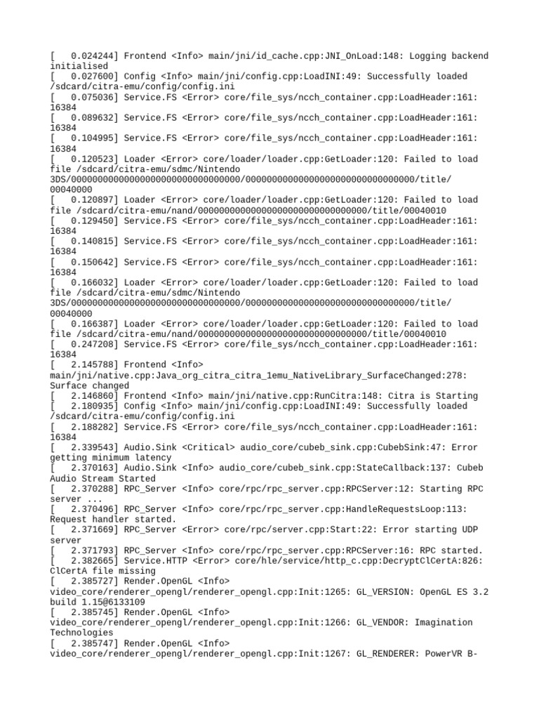 Citra Log.txt.Old | PDF | Computing | Software Engineering