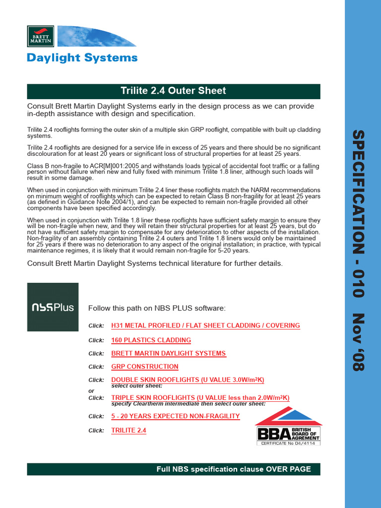 010-Trilite 2.4 OS | PDF | Materials | Building Materials