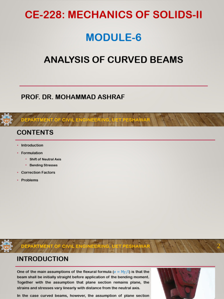 Module-06, Curved Beams | PDF | Bending | Beam (Structure)
