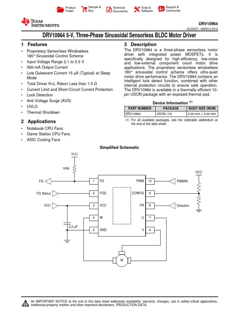 DRV 10964 | PDF | Electrostatic Discharge | Power Supply