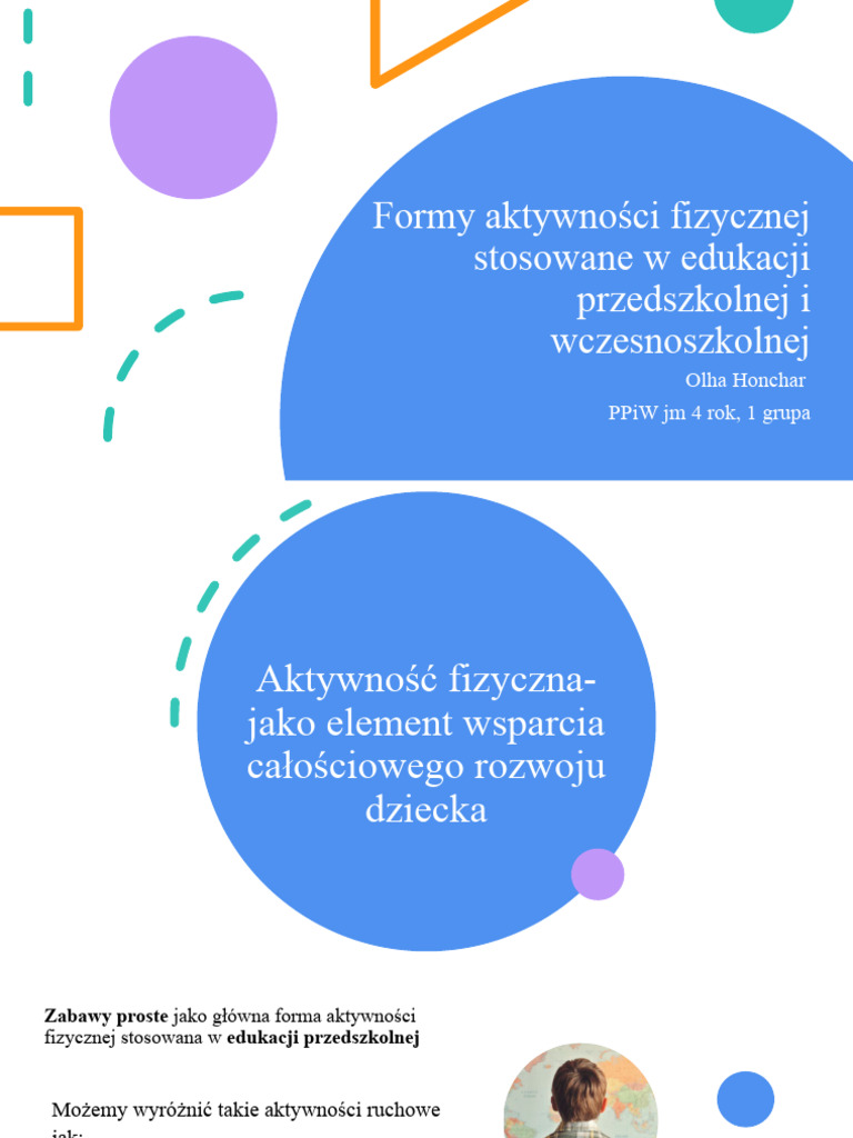 Olha Honchar 1 Grupa Formy Aktywności Fiz. Stosowane W Edukacji | PDF