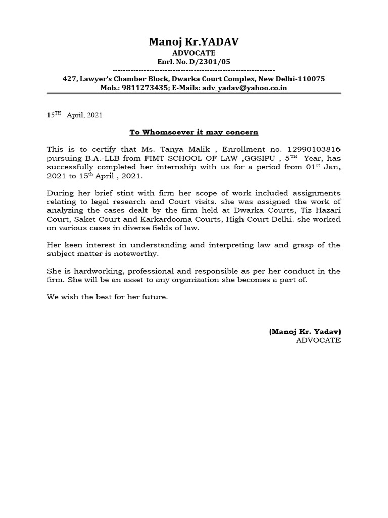 Anmol Mudgal Certificate | PDF | Advocate | Lawyer