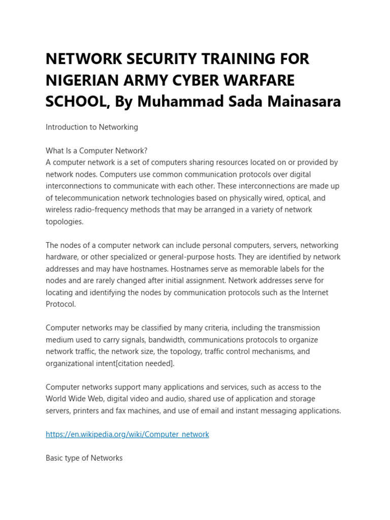 Network Security Training Module | PDF | Computer Network | Osi Model