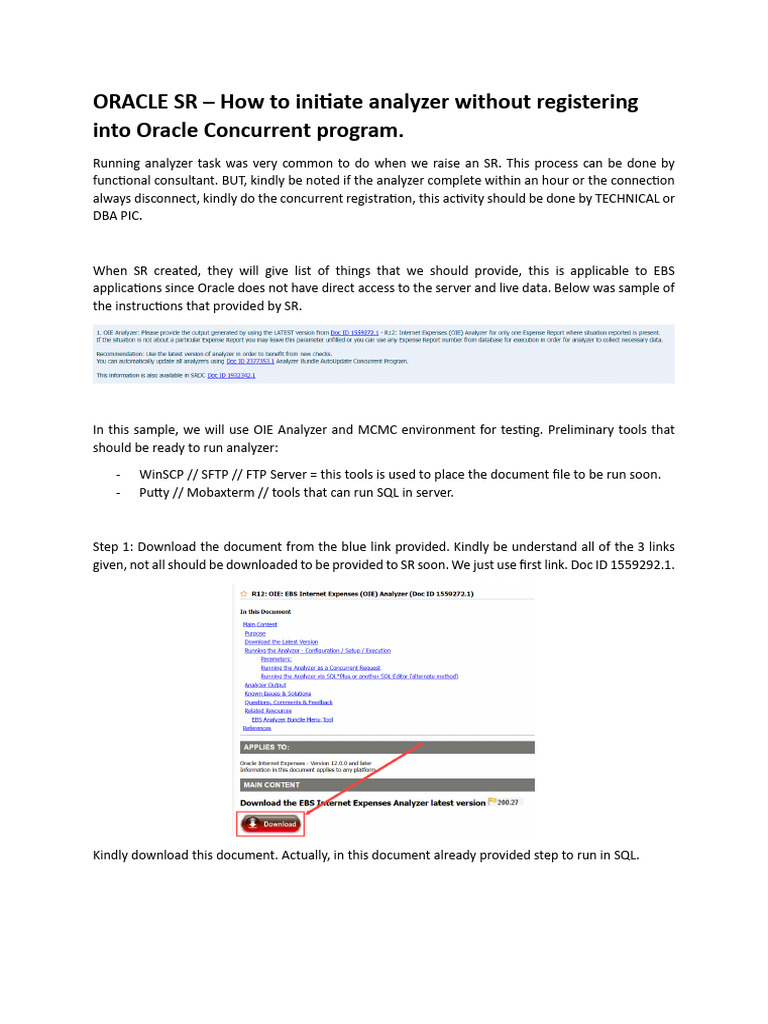Oracle SR - How To Initiate Analyzer | PDF | Computer File | Zip (File Format)