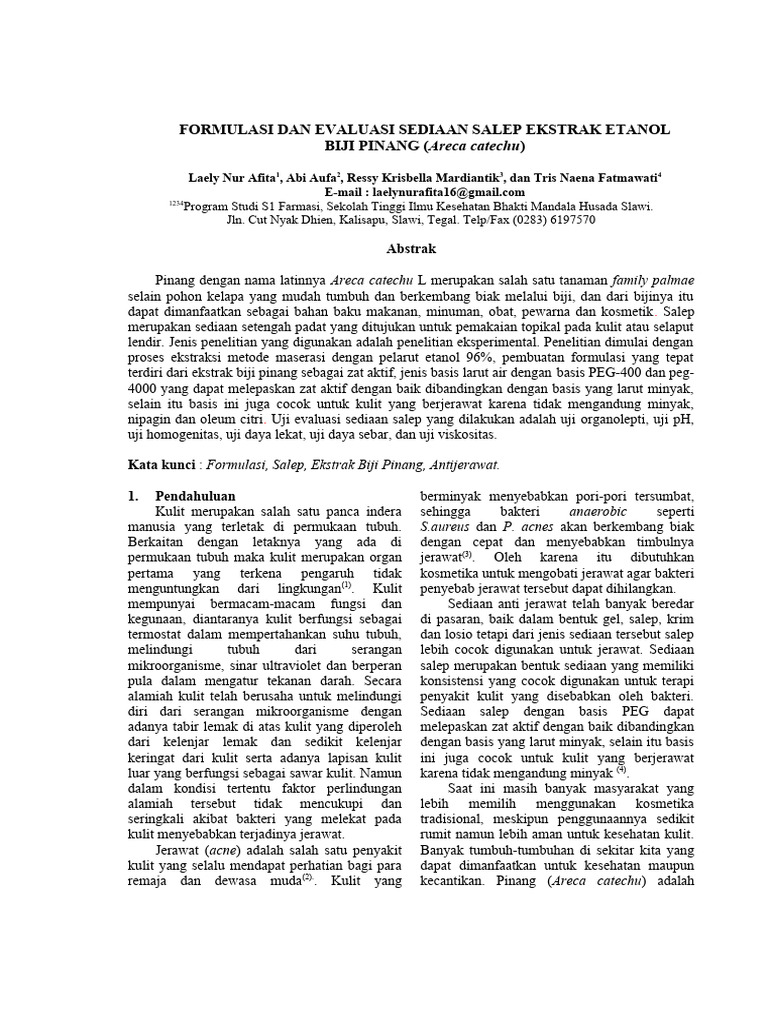 Formulasi Dan Evaluasi Sediaan Salep Eks | PDF | Kesehatan Holistik