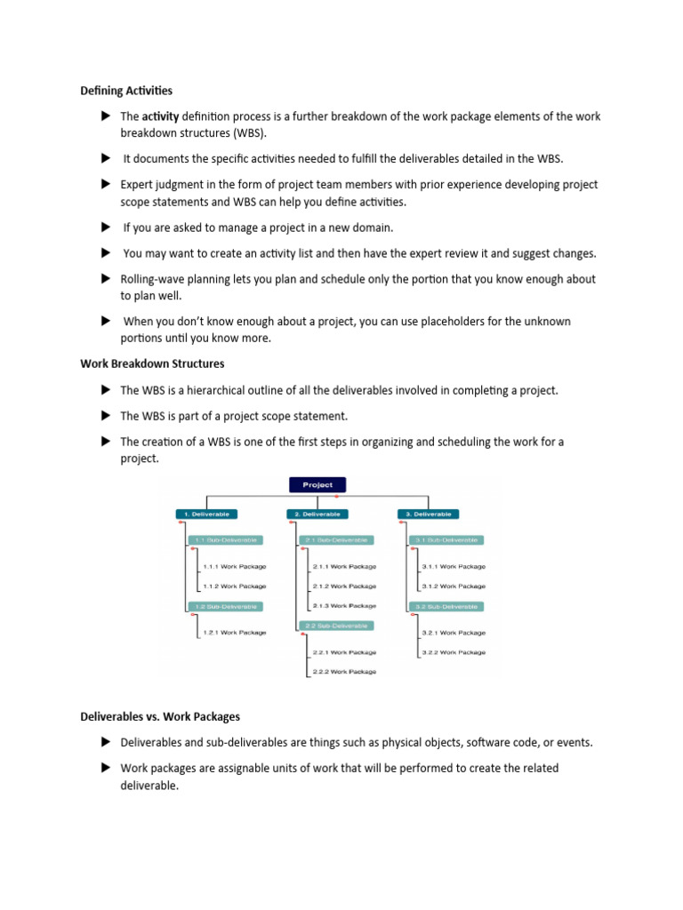 Defining Activities & WBS | PDF | Software Engineering | Systems Engineering