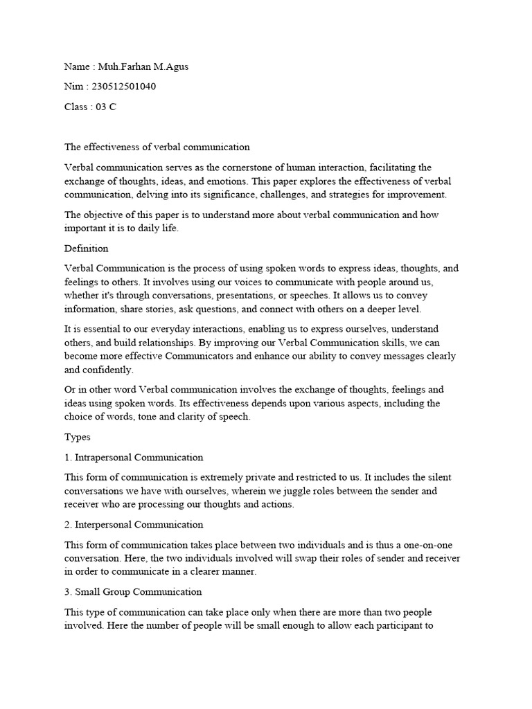 Paper - Muh - Farhan M.agus | PDF | Communication | Thought