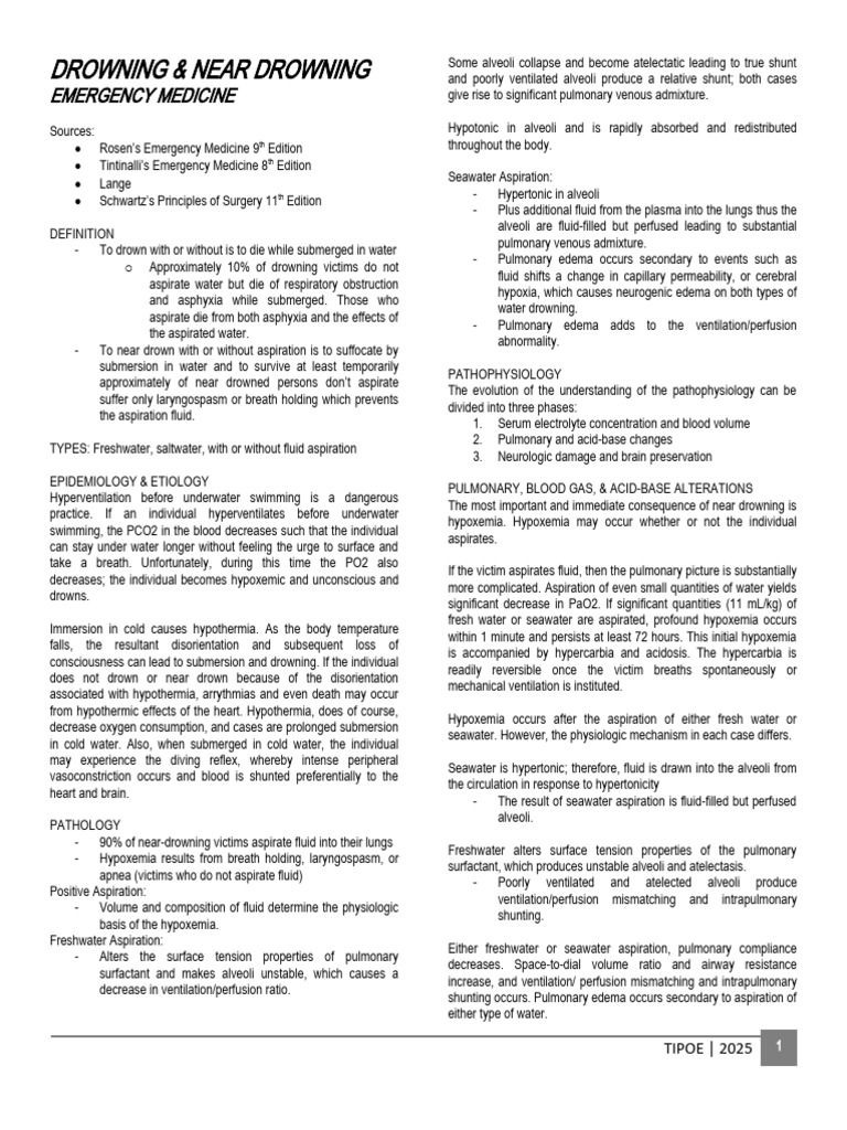 Drowning Near Drowning | Download Free PDF | Cardiopulmonary ...