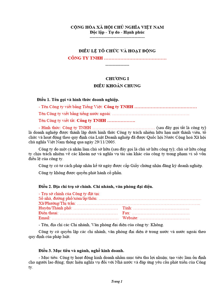 6 Dieu Le Cong Ty TNHH 1 TV - 1 | PDF