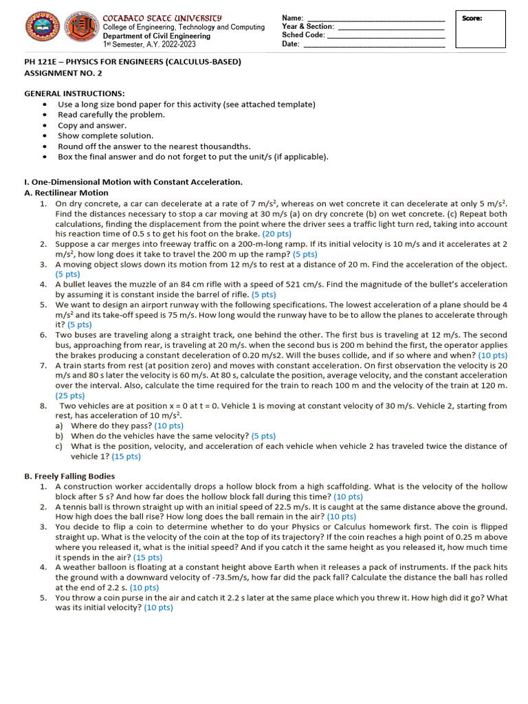 MIDTERM | PDF | Acceleration | Velocity