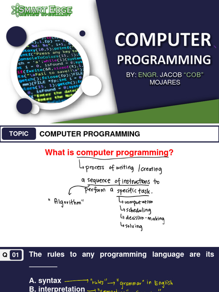 Computer Programming Engr Mojares Smartedge Unlocked Pdf Object Oriented Programming 7695