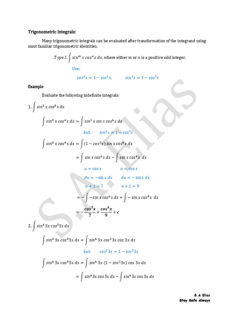 Integration-by-Parts | PDF | Trigonometric Functions | Mathematical Physics